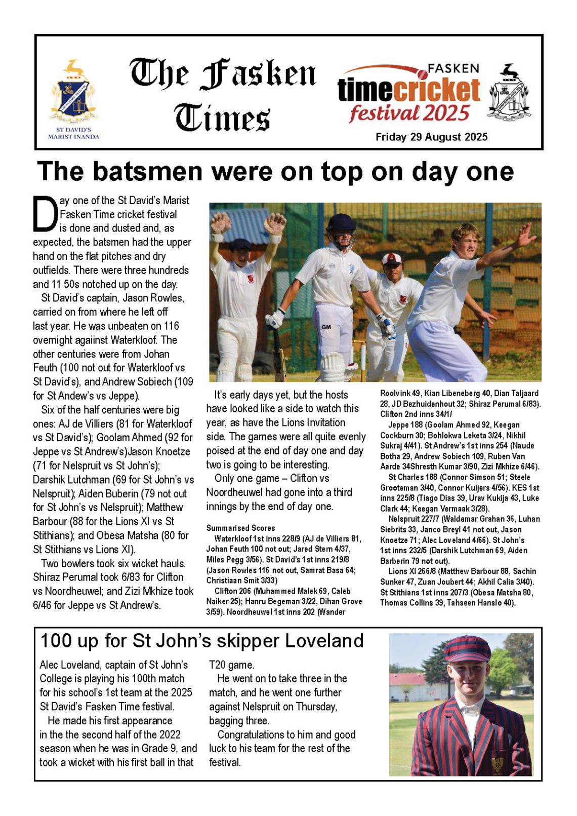 Welcome to Fasken Cricket Festival 2025 – St David's Marist Inanda